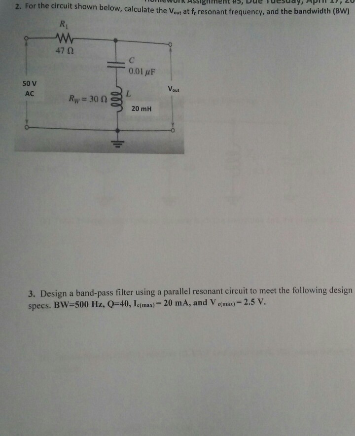 Solved 2. For the circuit shown below, calculate the Vout at | Chegg.com