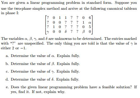 You are given a linear programming problem in | Chegg.com