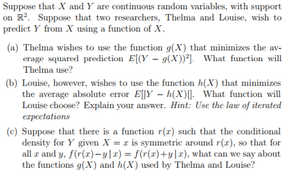 Solved Suppose That X And Y Are Continuous Random Variables