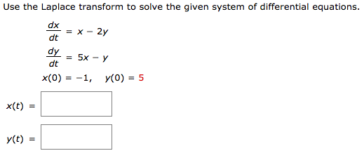 Solved Use the Laplace transform to solve the given system | Chegg.com
