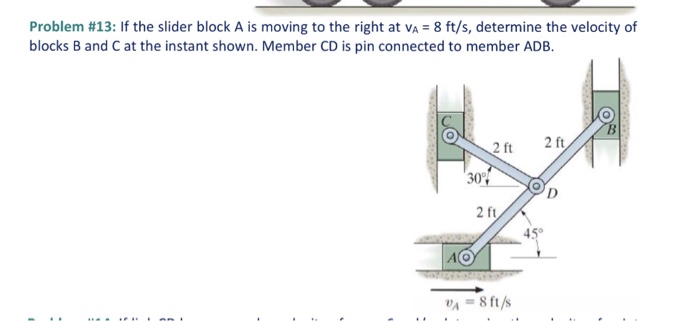 Solved If the slider block A is moving to the right at V_A = | Chegg.com