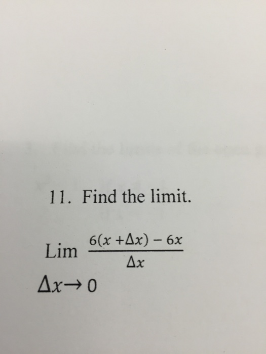 Solved Find the limit Lim_delta x rightarrow 0 6(x + delta | Chegg.com