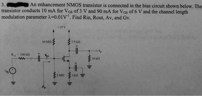 Solved An enhancement NMOS transistor is connected in the | Chegg.com
