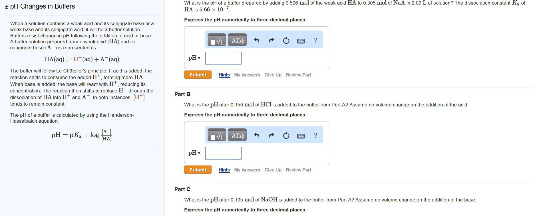 Solved When a solution contains a weak acid and its | Chegg.com