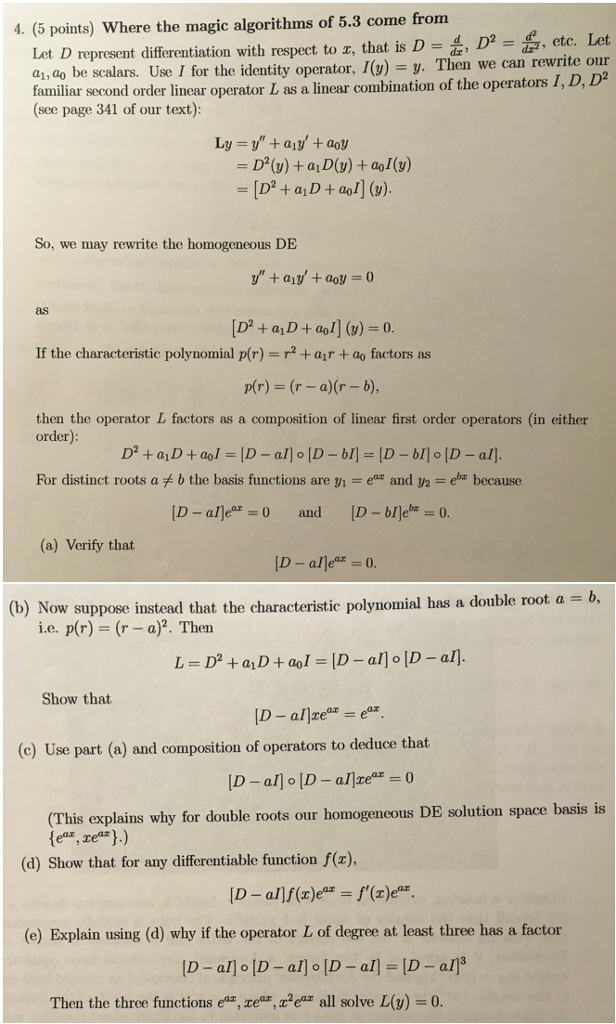 Solved Let D represent differentiation with respect to x, | Chegg.com