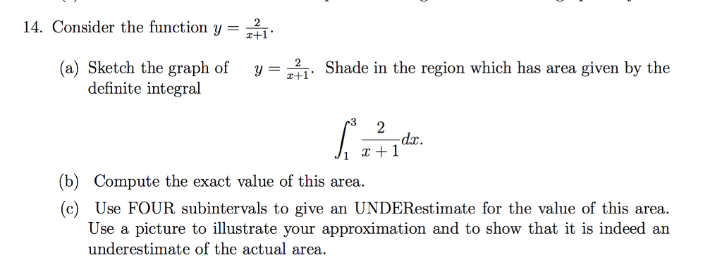 Solved Consider the function y = 2/x+1. (a) Sketch the | Chegg.com