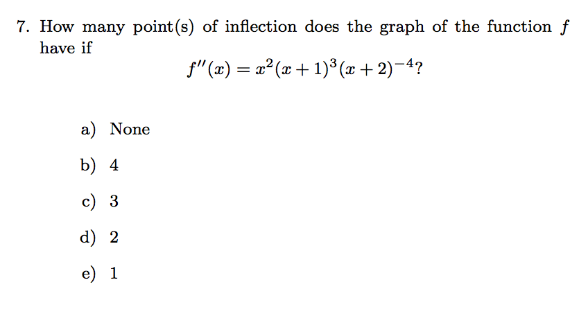 Solved How many point (s) of inflection does the graph of | Chegg.com
