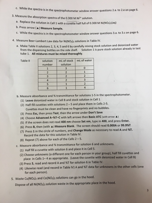 Solved Experiment 21 Spectroscopy Name OBJECTIVES 1. To use | Chegg.com