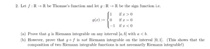 Solved 2. Let J R R be Thomae's function and let g:R R be | Chegg.com