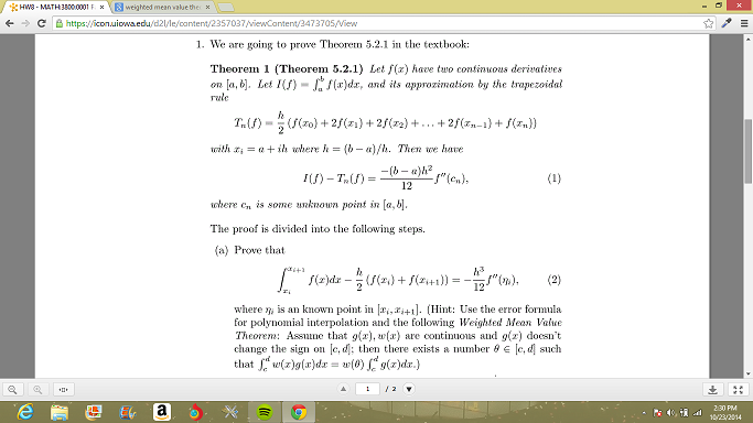 Solved Proof with Weighted Mean Value Theorem | Chegg.com