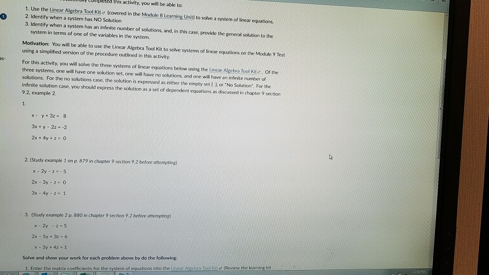 Solved ycumpleted this activity, you will be able to 1. Use | Chegg.com