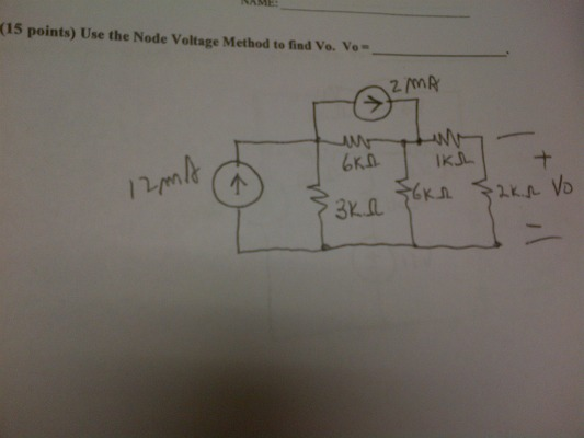 Solved: Use The Node Voltage Method To Find Vo. Vo = | Chegg.com