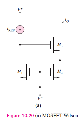 Solved V+ REF M2 Figure 10.20 (a) MOSFET Wilson | Chegg.com