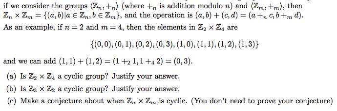 Solved if we consider the groups 〈Z,"+n) (where ta is | Chegg.com