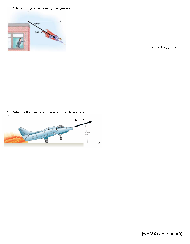 Solved What are Superman's x and y components? What are the | Chegg.com