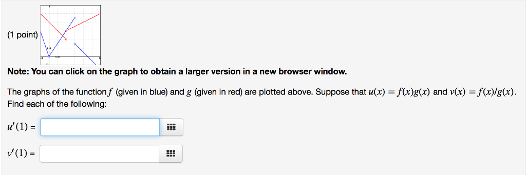 Solved (1 point) Note: You can click on the graph to obtain | Chegg.com