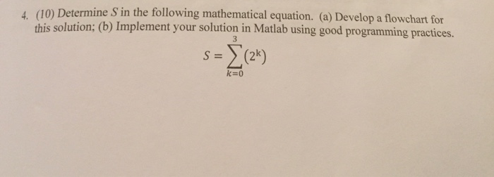 Solved Determine S in the following mathematical equation. | Chegg.com