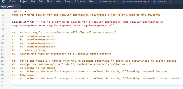 Solved 6. Regular Expression Search Challenge n this | Chegg.com