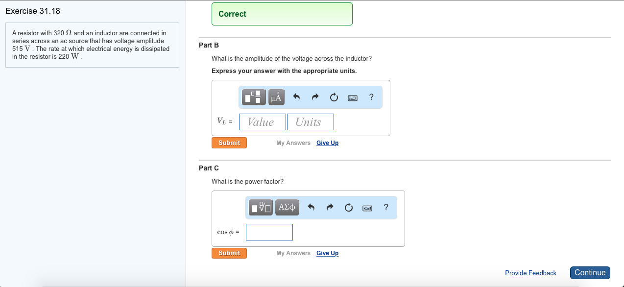 Solved A resistor with 320 Ohm and an inductor are connected | Chegg.com