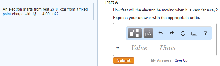 Solved An electron starts from rest 27.0 cm from a fixed | Chegg.com