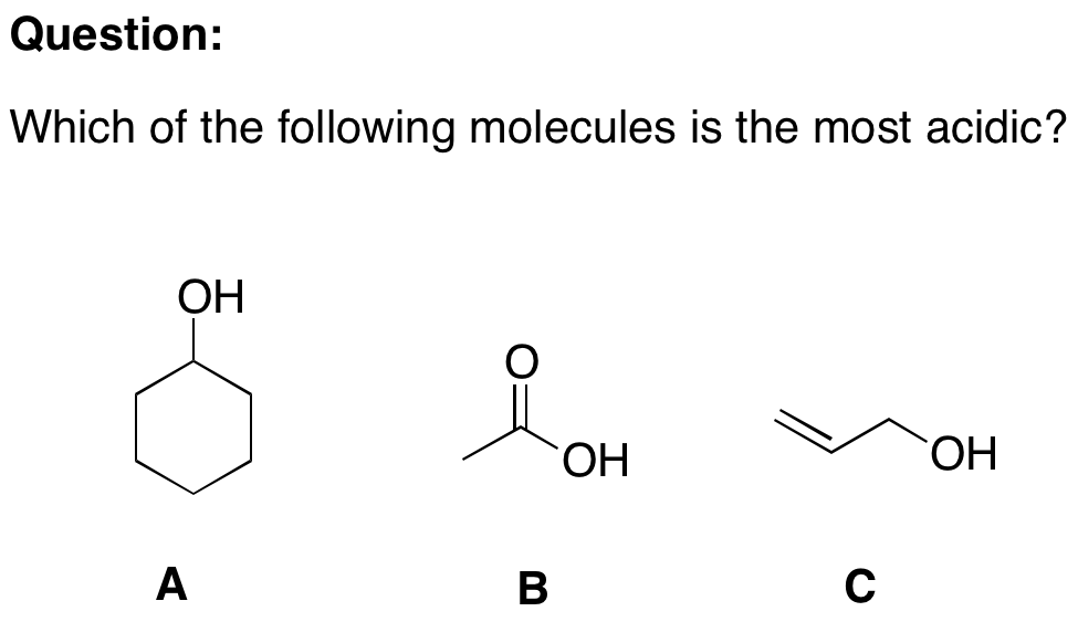 Solved Which of The following molecules is The most acidic? | Chegg.com