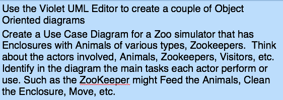 Use the Violet UML Editor to create a couple of | Chegg.com