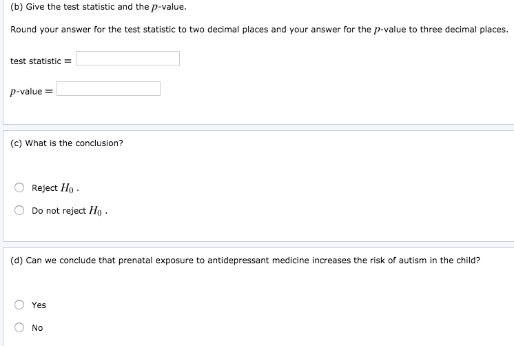 Solved A recent study,1 compared 298 children with Autism | Chegg.com