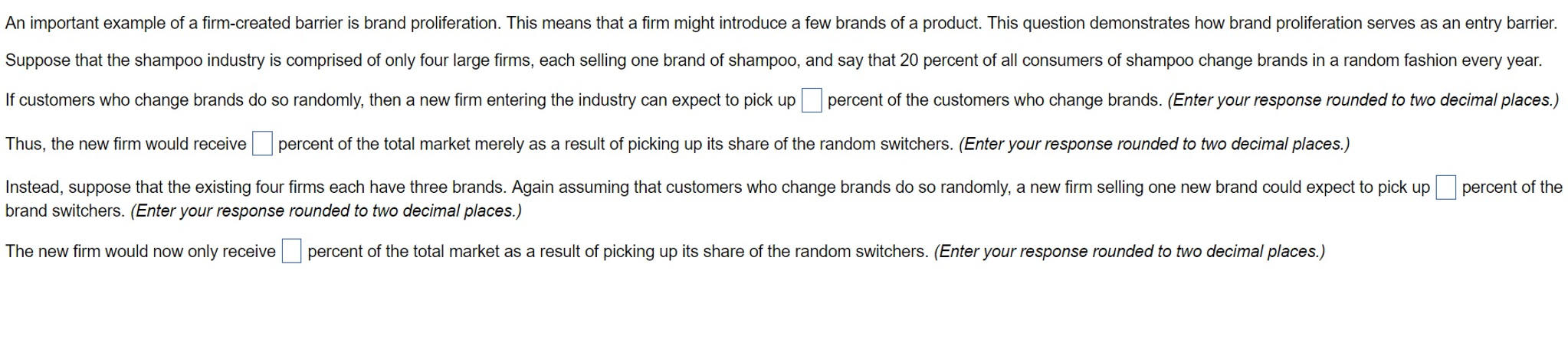 Solved An important example of a firm-created barrier is | Chegg.com