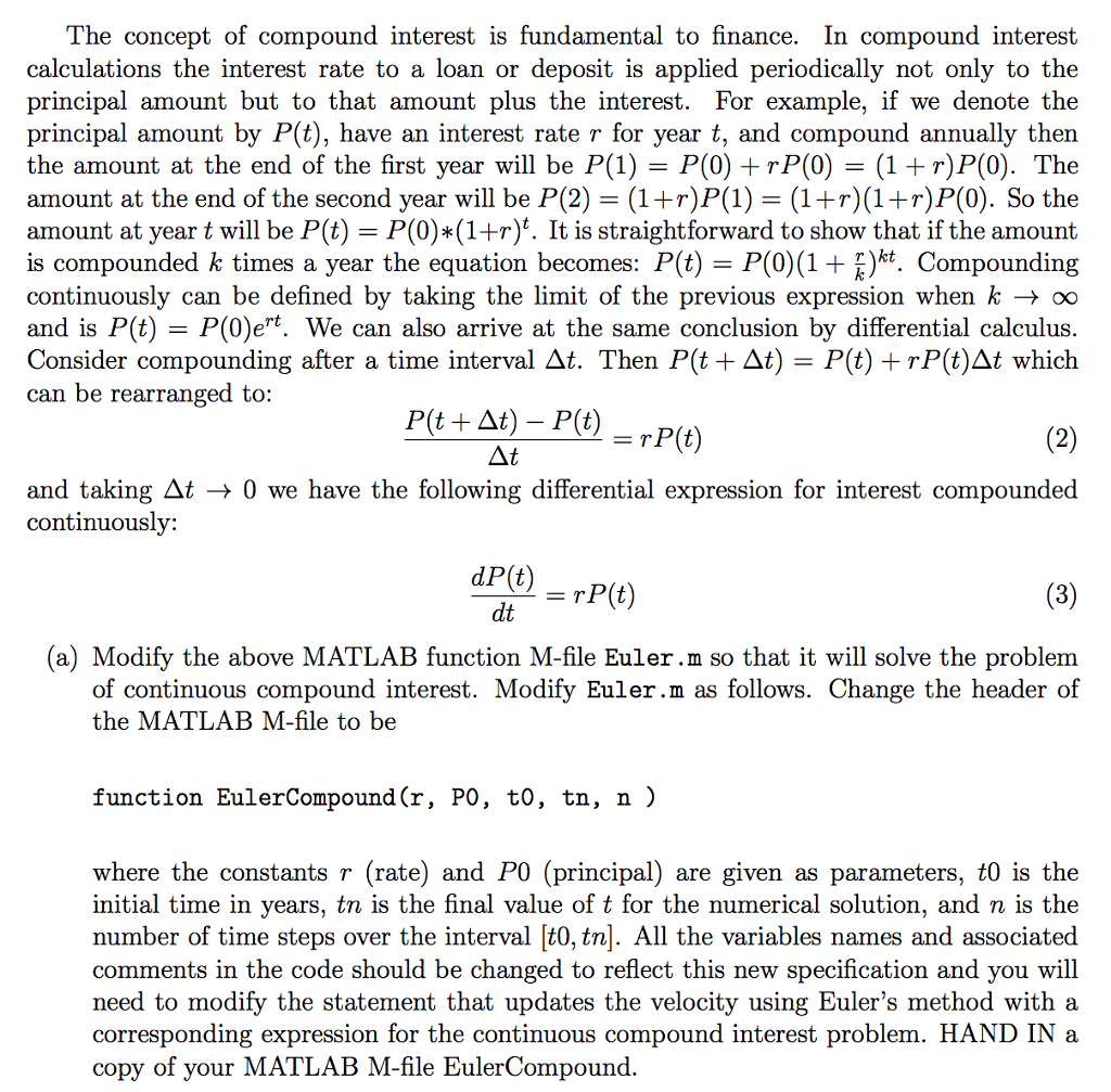 Solved The concept of compound interest is fundamental to | Chegg.com