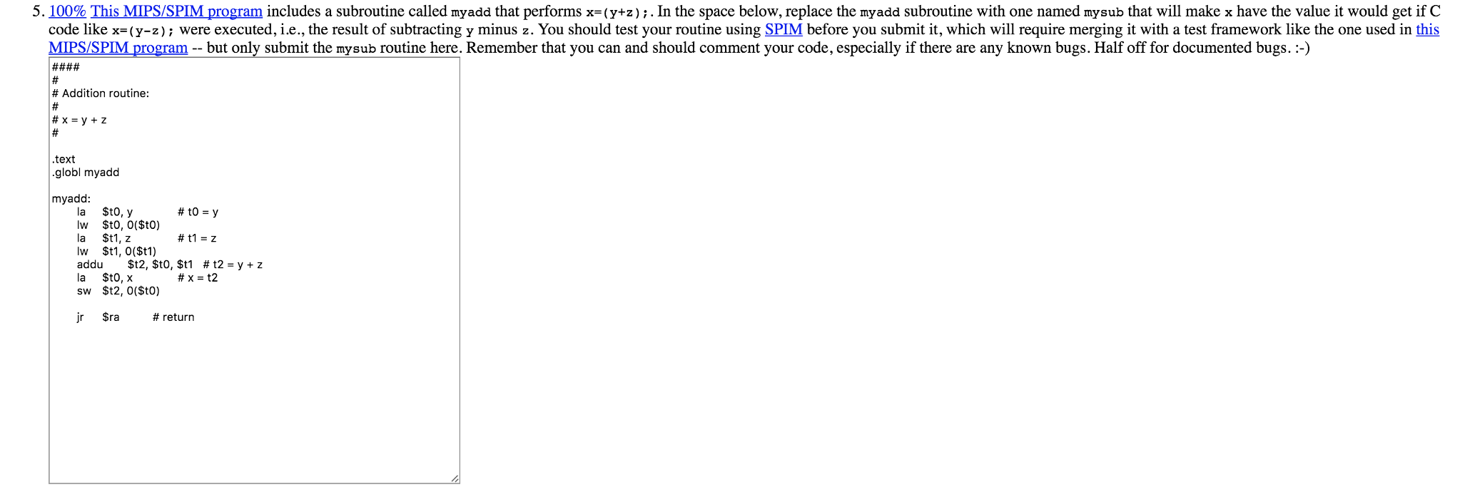 This MIPS/SPIM program includes a subroutine called | Chegg.com