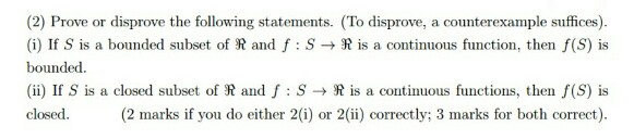 Solved Prove or disprove the following statements. (To | Chegg.com