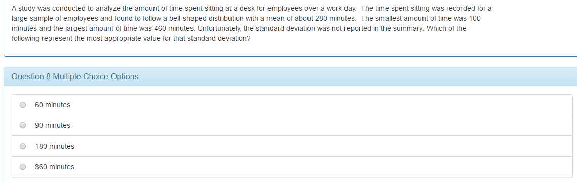 Solved A study was conducted to analyze the amount of time | Chegg.com