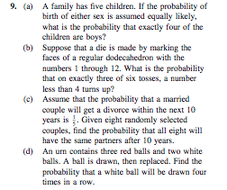 Solved A family has five children. If the probability of | Chegg.com