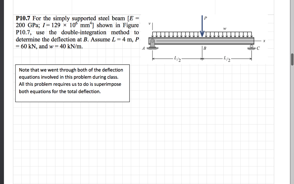 Solved P10.7 For the simply supported steel beam [E 200 GPa; | Chegg.com