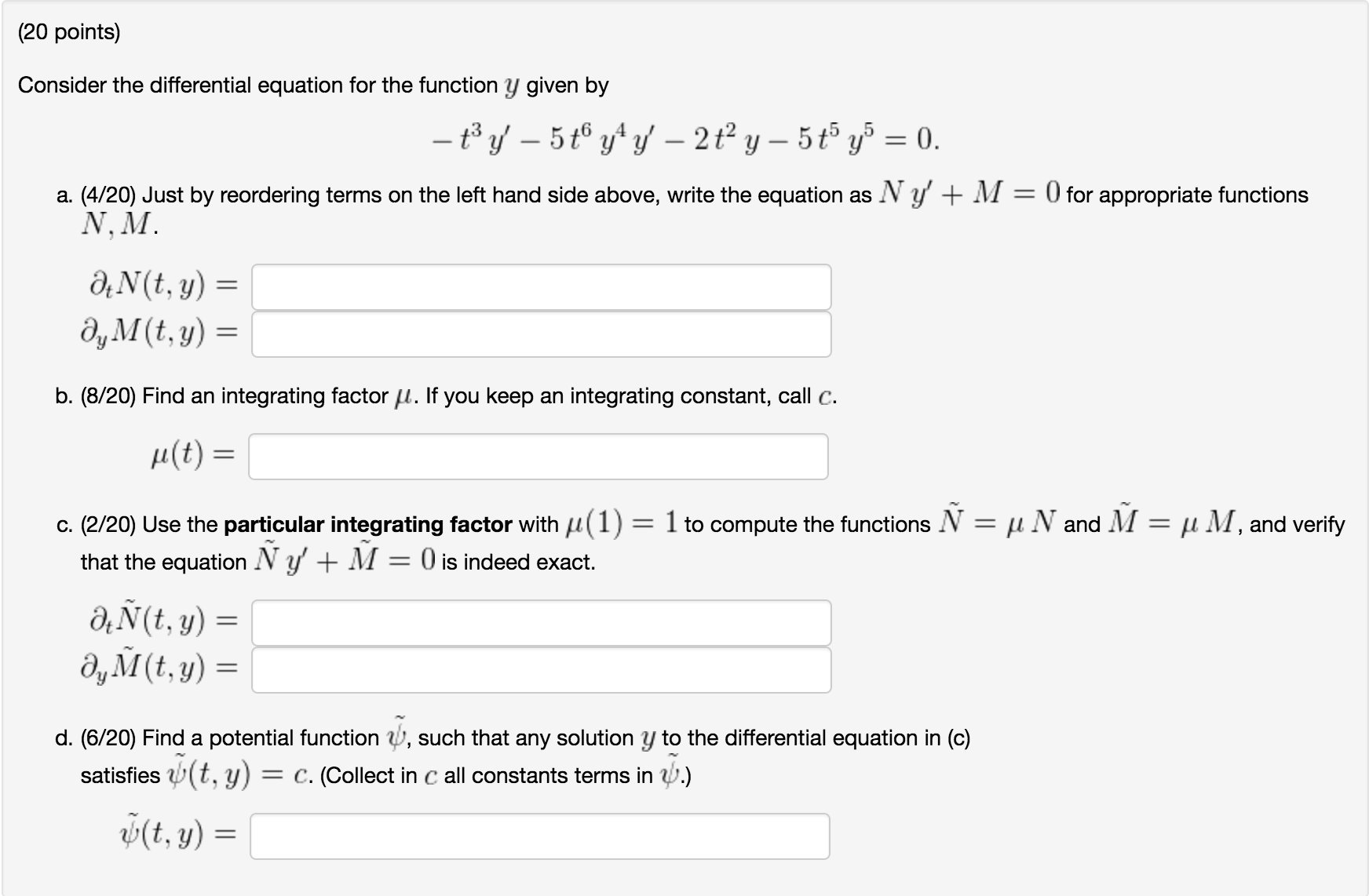 Solved Consider The Differential Equation For The Function Y