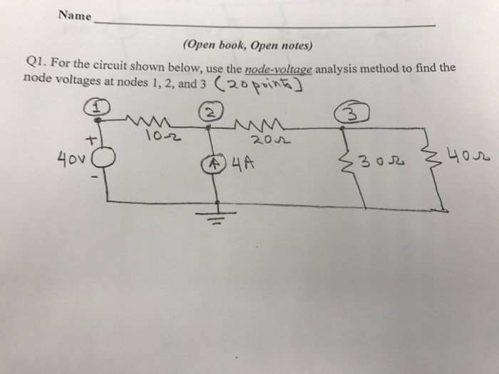 Solved For The Circuit Shown Below Use The Node voltage Chegg
