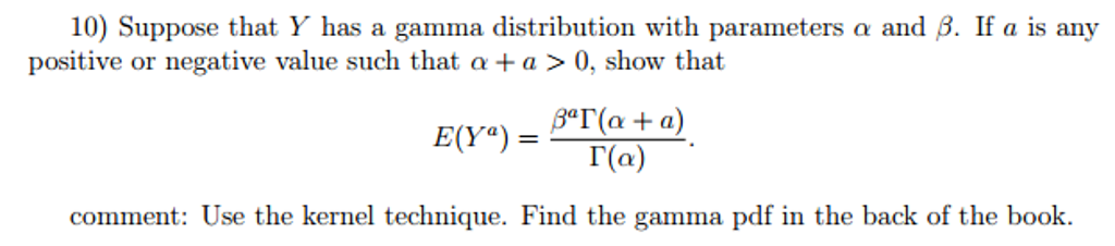 Suppose that Y has a gamma distribution with | Chegg.com