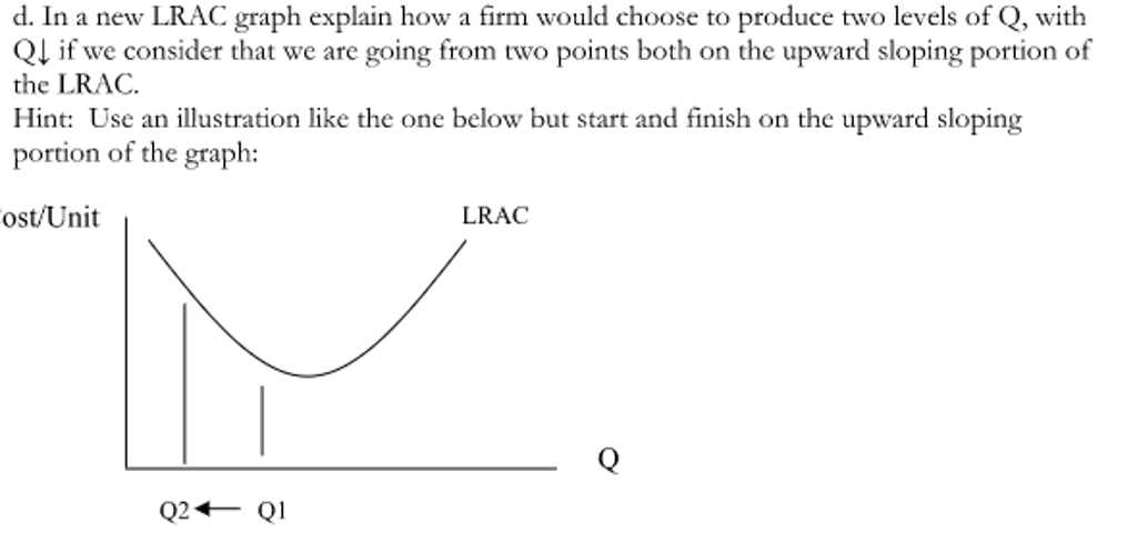 Solved In a new LRAC graph explain how a firm would choose | Chegg.com