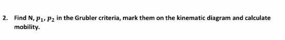 Solved Find N, pi, P2 in the Grubler criteria, mark them on | Chegg.com