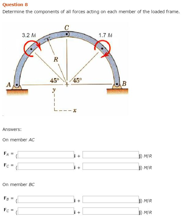 Solved Determine the components of all forces acting on each | Chegg.com