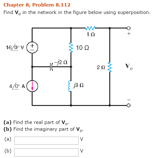 Solved Chapter 8, Problem 8.112 Find Vo in the network in | Chegg.com