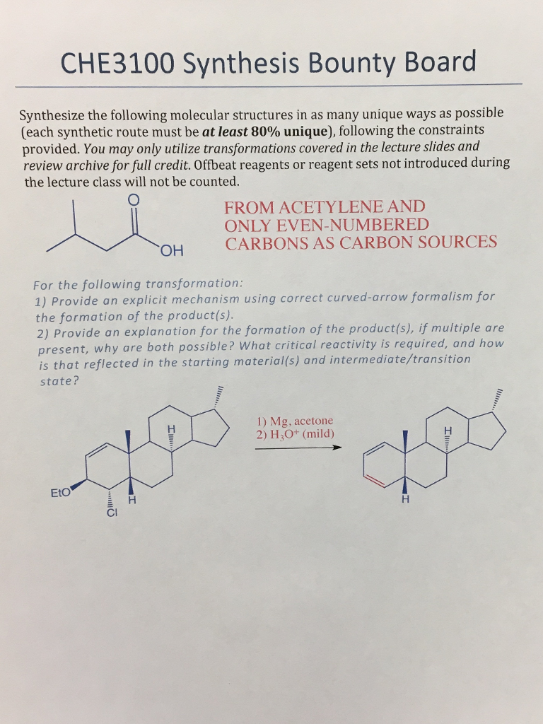 Solved Synthesize the following molecular structures in as | Chegg.com