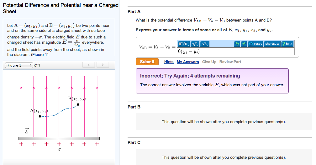 Solved Potential Difference and Potential near a Charged | Chegg.com