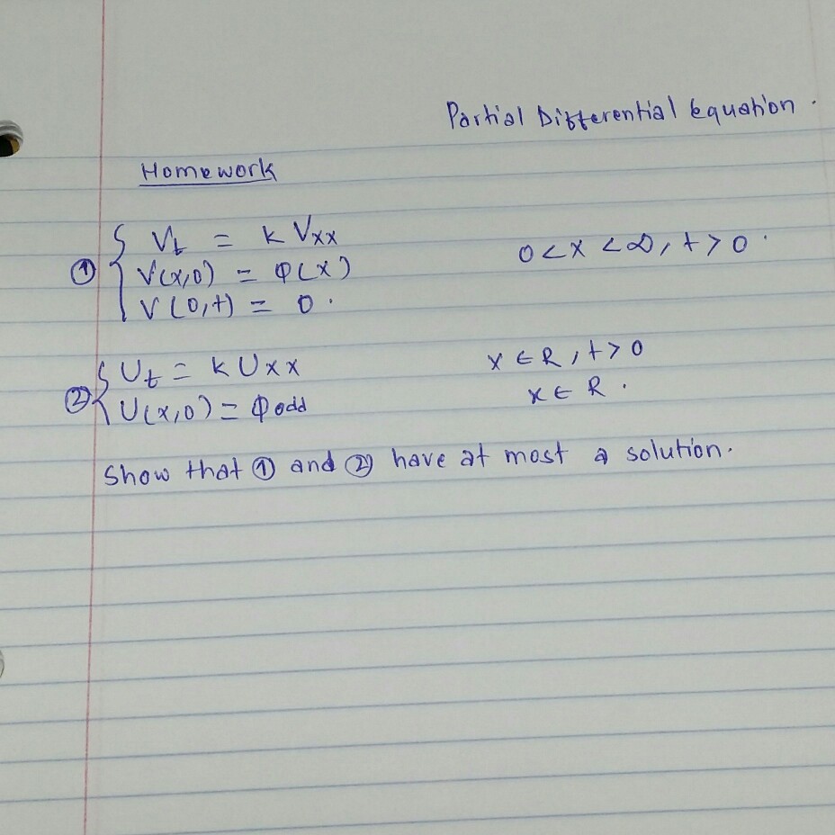 Partial Differential equation. Show that (1) and (2) | Chegg.com