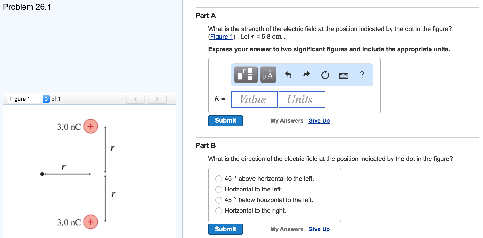 Solved Part A: What is the strength of the electric field at | Chegg.com