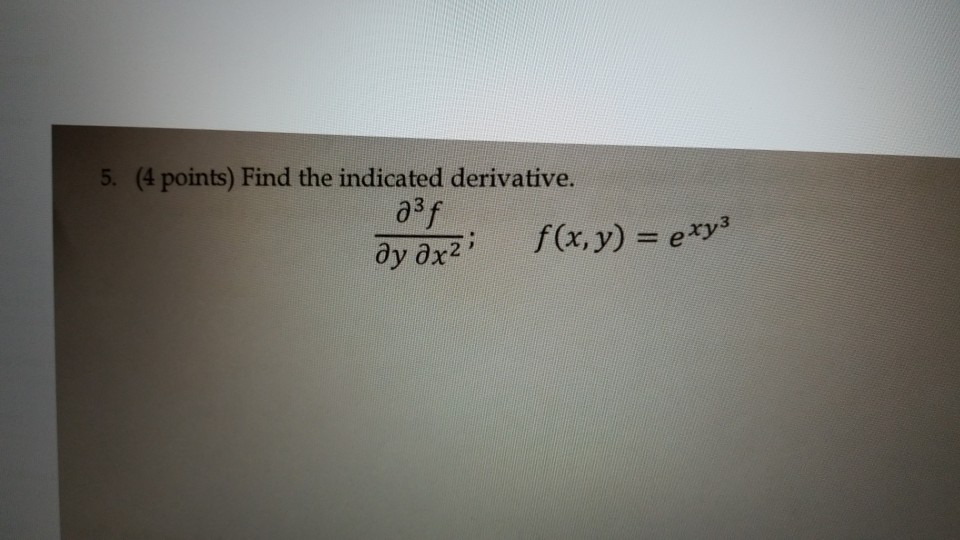 Solved (4 points) Find the indicated derivative. | Chegg.com