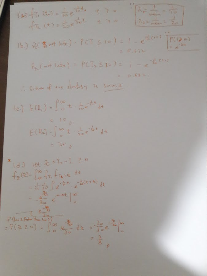 Exponential Distribution (3) Just part ei) !! | Chegg.com