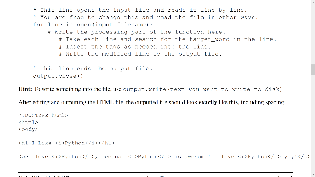 Part Il: HTML Stylizer (20 points) Write a function | Chegg.com
