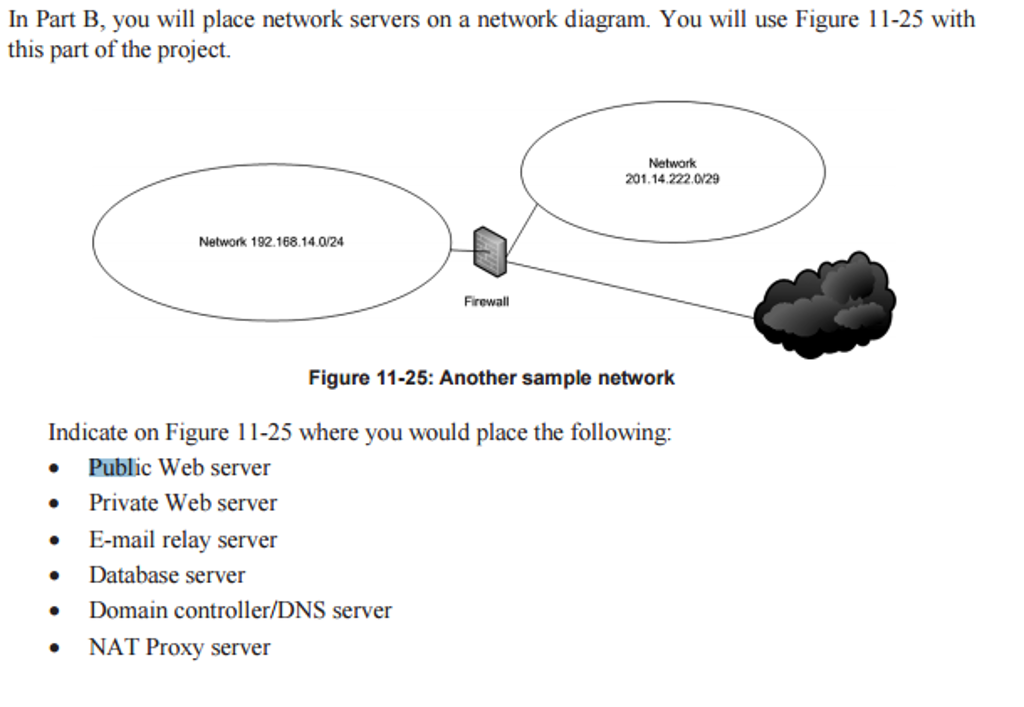 Solved In Part B, you will place network servers on a | Chegg.com