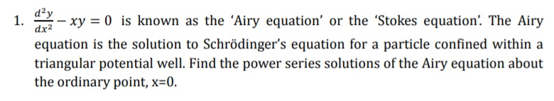 Solved d2y dx2 equation is the solution to Schrödinger's | Chegg.com